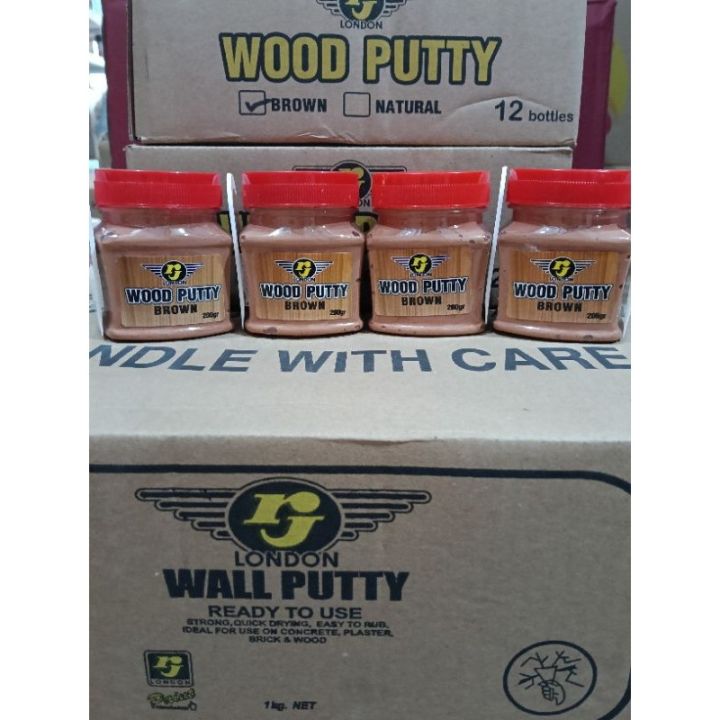 TAMBALAN KAYU RJ WOOD PUTTY BROWN 200GR RJ LONDON WOOD PUTTY NATURAL ...