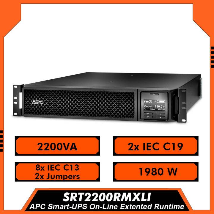 APC SRT2200RMXLI Smart-UPS On-Line, 2200VA, Rackmount 2U, 230V, 8x C13 ...