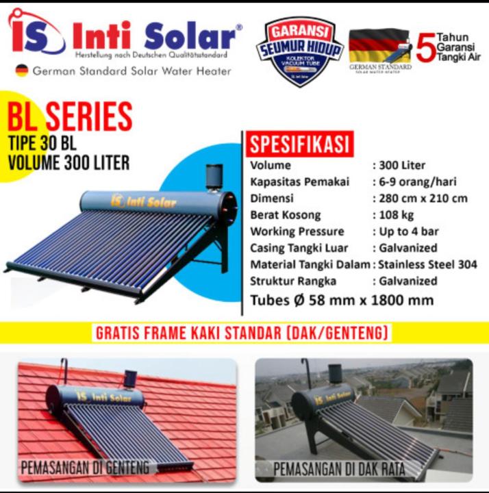 Pemanas Air Matahari IntiSolar 300 liter INTI SOLAR WATER HEATER BL30 ...
