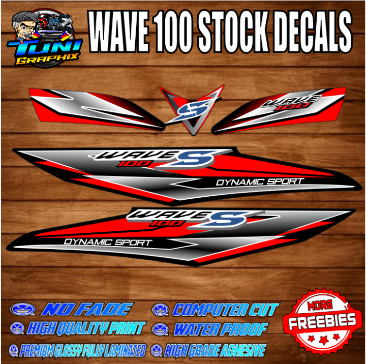 HONDA WAVE 100 STOCK DECALS (SUPRA NEW MOTIF DESIGN) with freebies ...