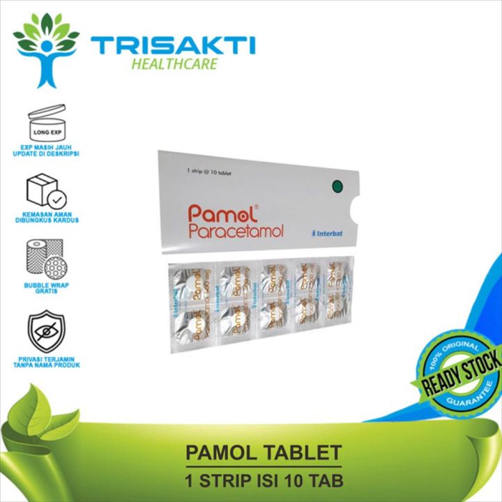 PAMOL TABLET 1 STRIP ISI 10 TAB - PENURUN DEMAM , SAKIT KEPALA & GIGI ...