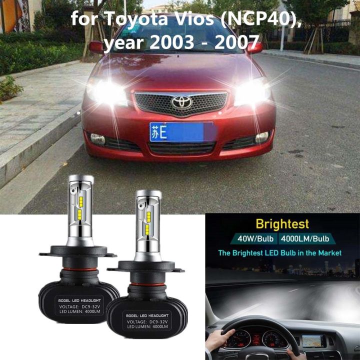 For Toyota Vios (NCP40) year 2003 - 2007 (Head Lamp) H4 LED Light Car ...