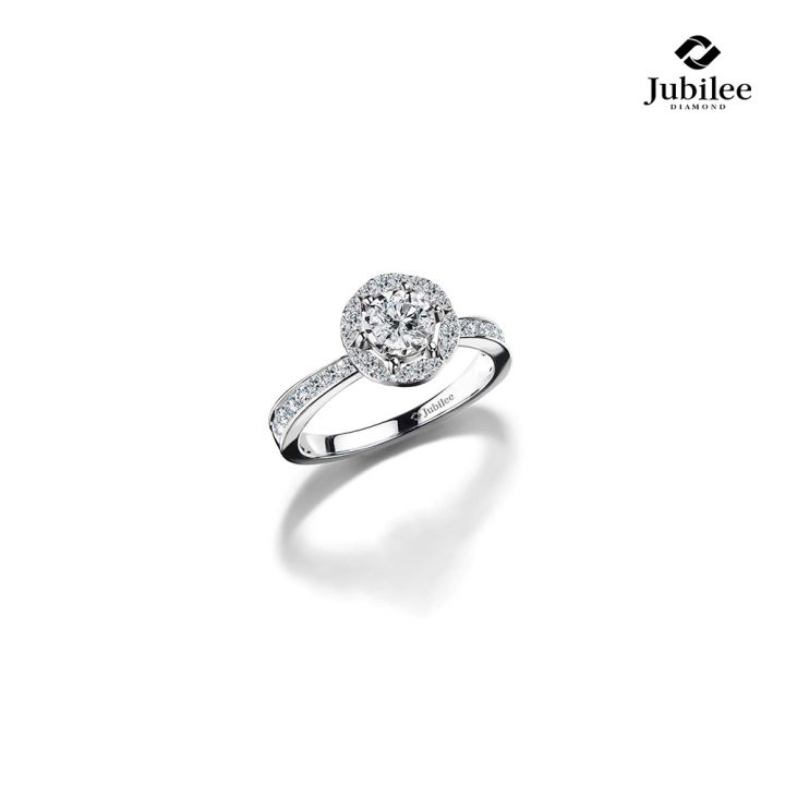 Jubilee Diamond แหวนเพชร Single Line Halo Ring เพชรแท้ | Lazada.co.th