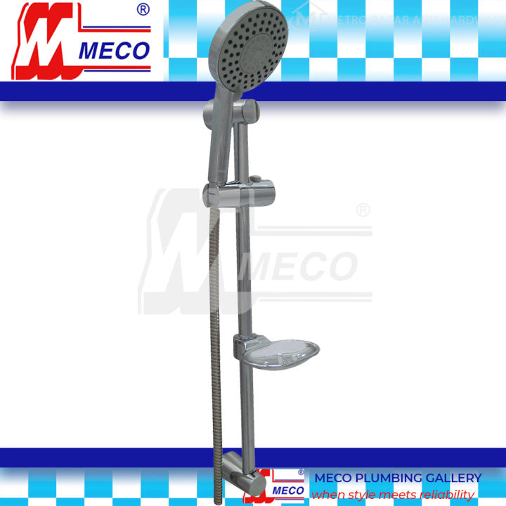 Meco Telephone Shower Head with Sliding Bar and Soap Holder Set ...