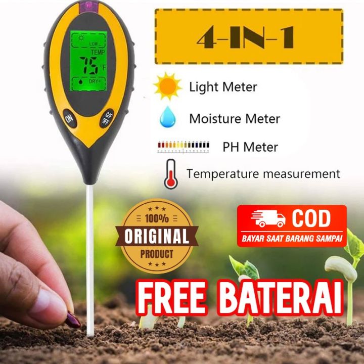 Alat Pengukur Temperatur dan Kelembapan Tanah Soil PH Soil Analyzer ...