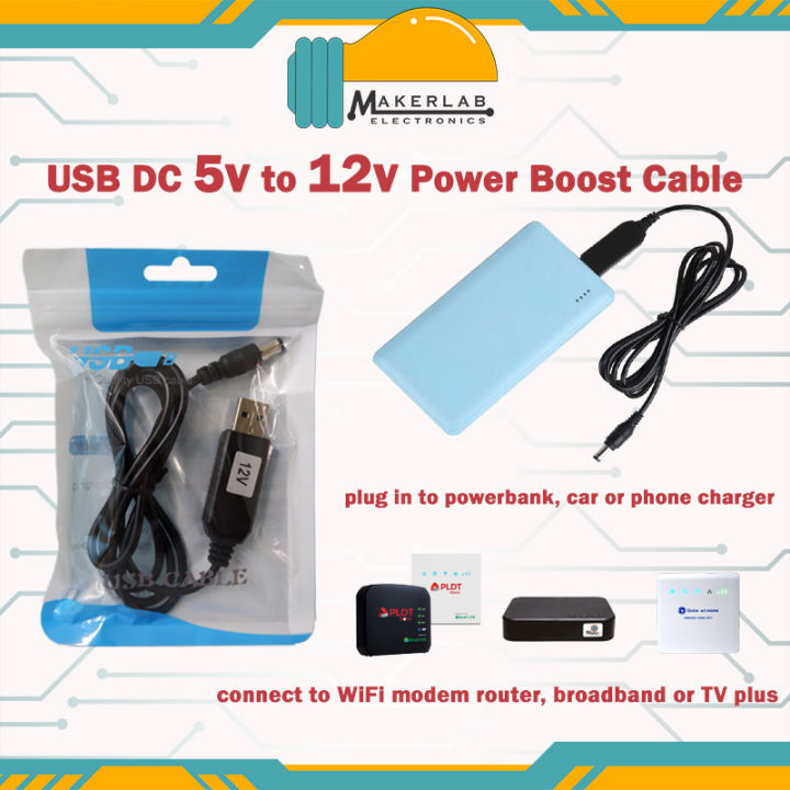 WiFi to Powerbank Cable DC 5V to 9V USB Cable Boost Converter Step-up ...