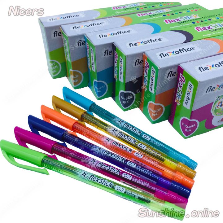 Original Flexoffice flexstick smooth COLOR ink pen ballpen 0.7MM ...