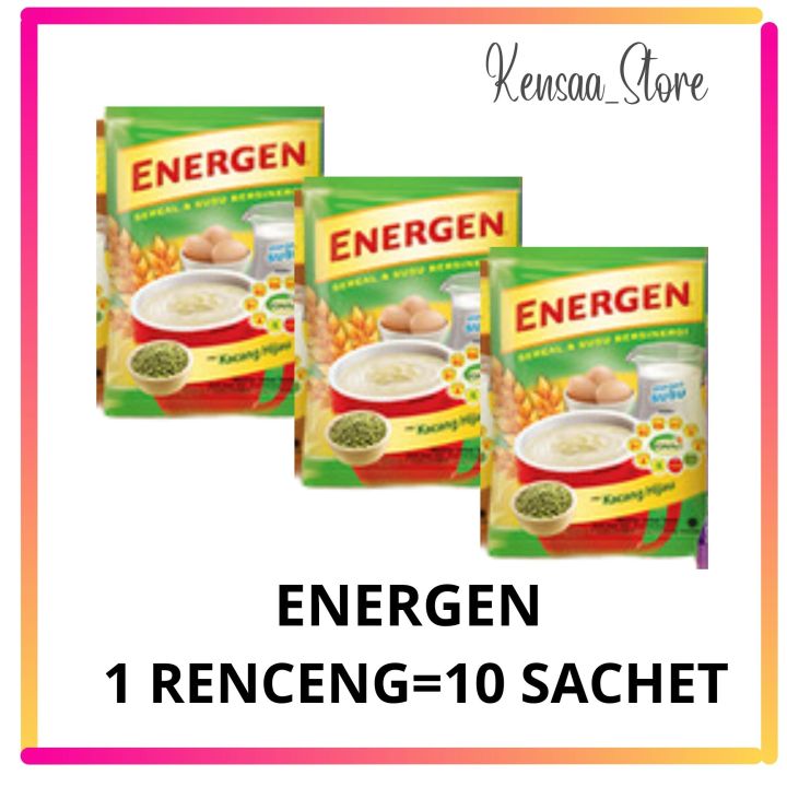 Energen Sereal Instan Rasa Coklat Vanila Kacang Hijau 1 Renceng Isi 10 ...