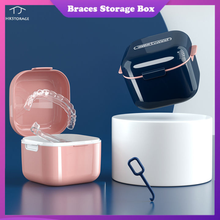 HKStorage Braces Dentures Cleaning and Storage 2-in-1 Soak Box ...