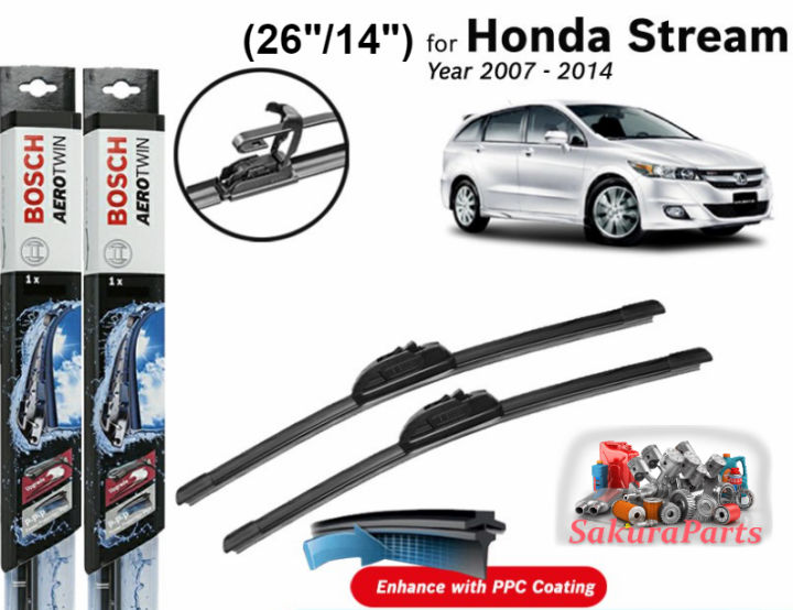 Bosch Aerotwin Retrofit U Hook Wiper Set for Honda Stream 2nd Gen RN6 ...