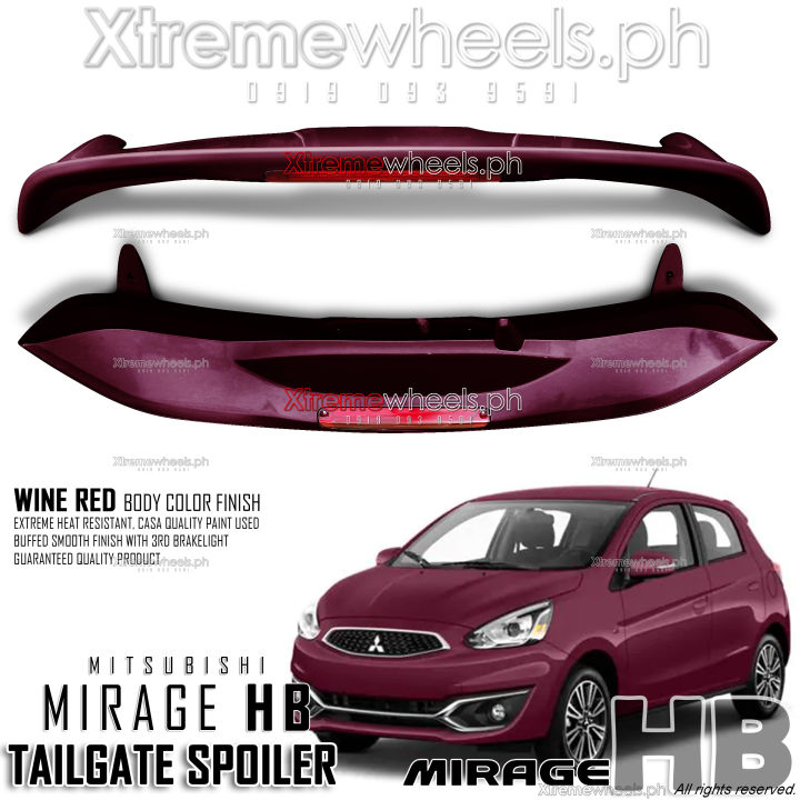 Mitsubishi Mirage Hatchback 2013 to 2025 Wine Red / Majestic Red Rear ...