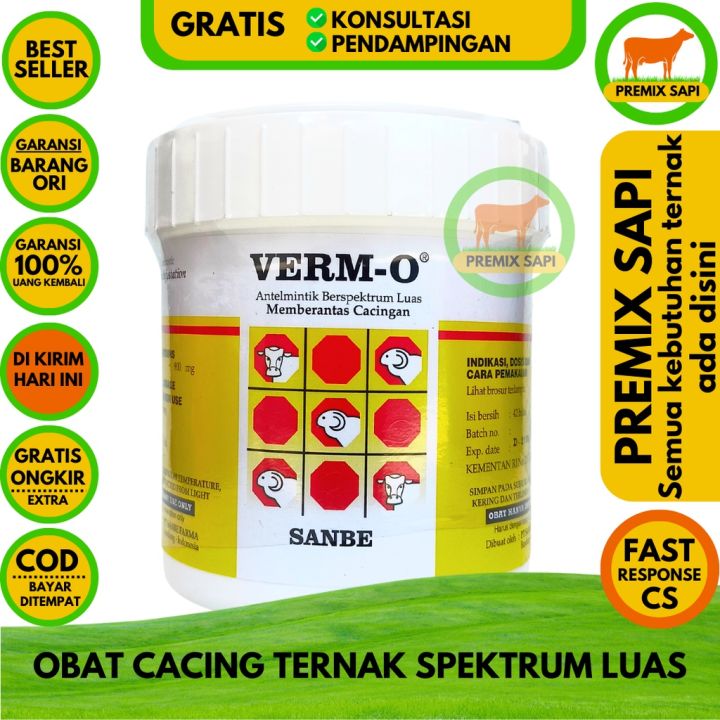 VERM O 1 toples atau 42 bolus - Obat cacing sapi kerbau spektrum luas ...