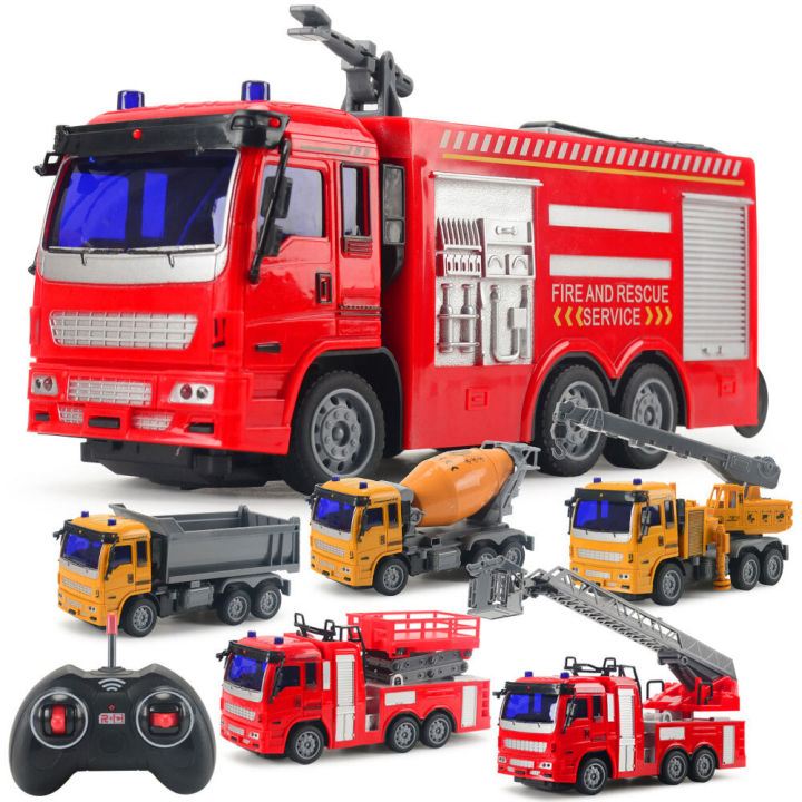 Remote Control Fire Truck Toy Model Toys For Boy RC Enginee Mixing ...