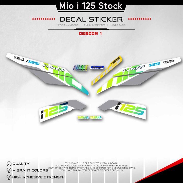 Mio i 125 Stock Decals - ( Riders Base Fully Laminated - Gloss Vinyl ...