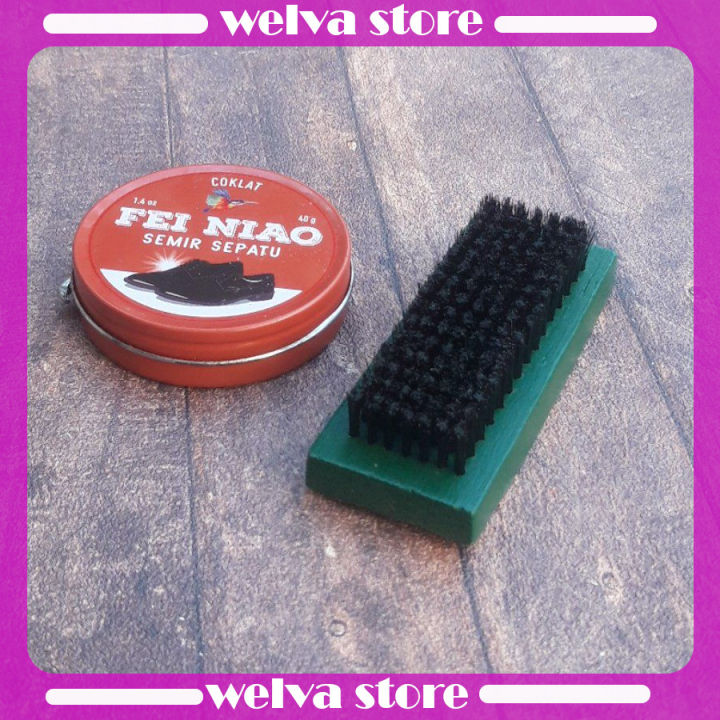 Paket Semir Sepatu Coklat dan Sikat | Lazada Indonesia