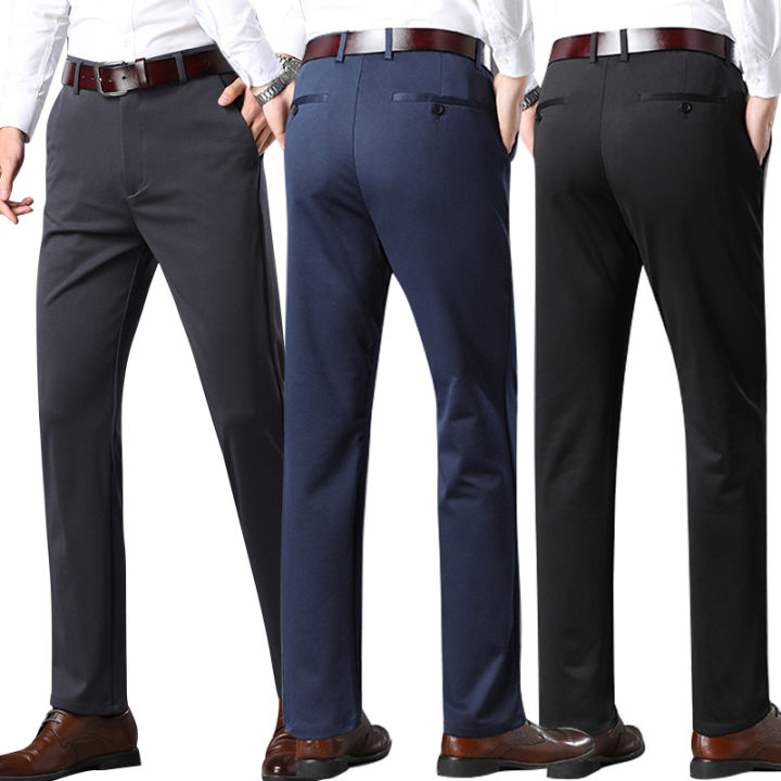 office pants men casual pants seluar formal stretch fabrics Anti ...