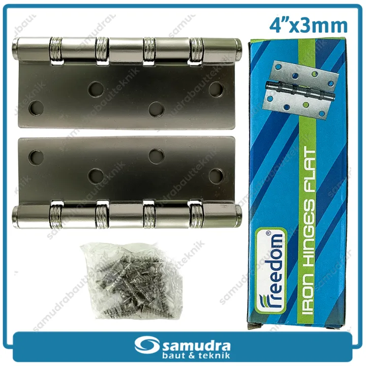 Engsel Besi 4" FREEDOM Rata Pintu Kamar Lemari Door Hinge Flat Kupu ...