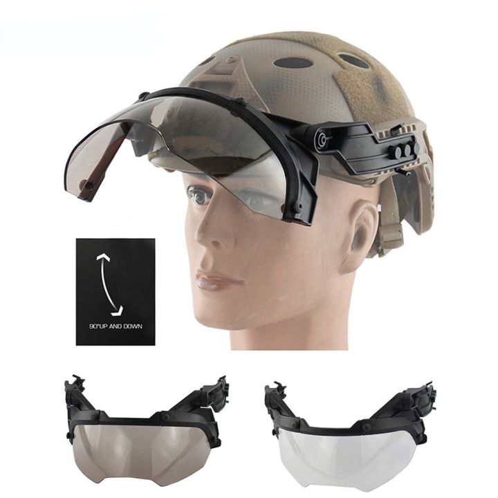 LUC PO Adjustable Helmet with Flip-Up Wind and Anti-Fog Goggles for ...