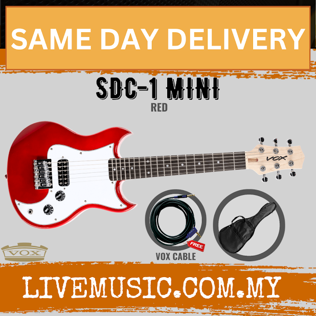 Vox SDC-1 Mini Travel Size Electric Guitar With Gig Bag - Red / Black ...