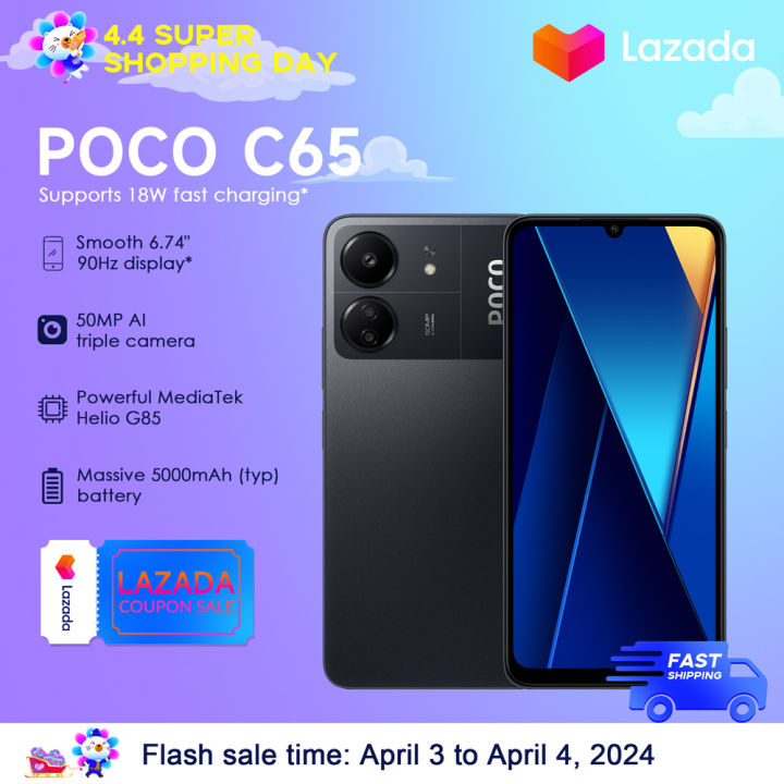 POCO C65 6+128GB MediaTek Helio G85 50MP Al triple camera Massive 5000mAh (typ) battery Smooth 6 ...
