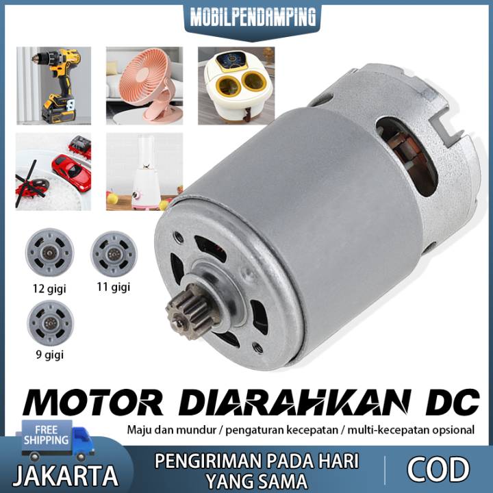 RS550 21V 19500 RPM Motor DC Dengan Dua Kecepatan 9/12 Gigi Dan Gear ...