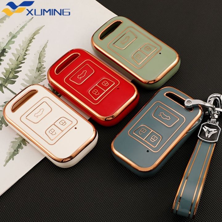 Xuming TPU Car Smart Key Case Cover Shell Holder Keychain for Chery ...