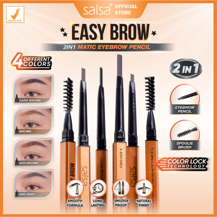 SALSA Easy Brow - Pensil alis putar matic | 2in1 Eyebrow matic | Pensil ...