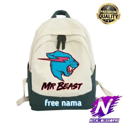 tas ransel anak mr beast backpack anak karakter youtuber mrbeast ...