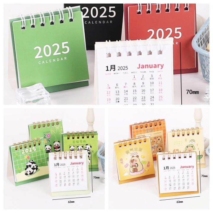 🔥chageey👍 Calendar for 2025 Desk Cute Mini Calendar with Notepad ...