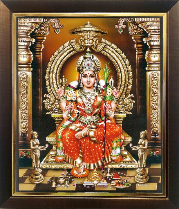 Raja Rajeswari Amman Red Digital Photo with Frame and Glass (L248) | Lazada