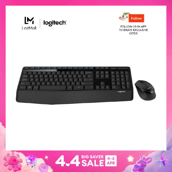 Logitech MK345 Wireless Keyboard and Mouse Combo, Full-Sized Keyboard ...