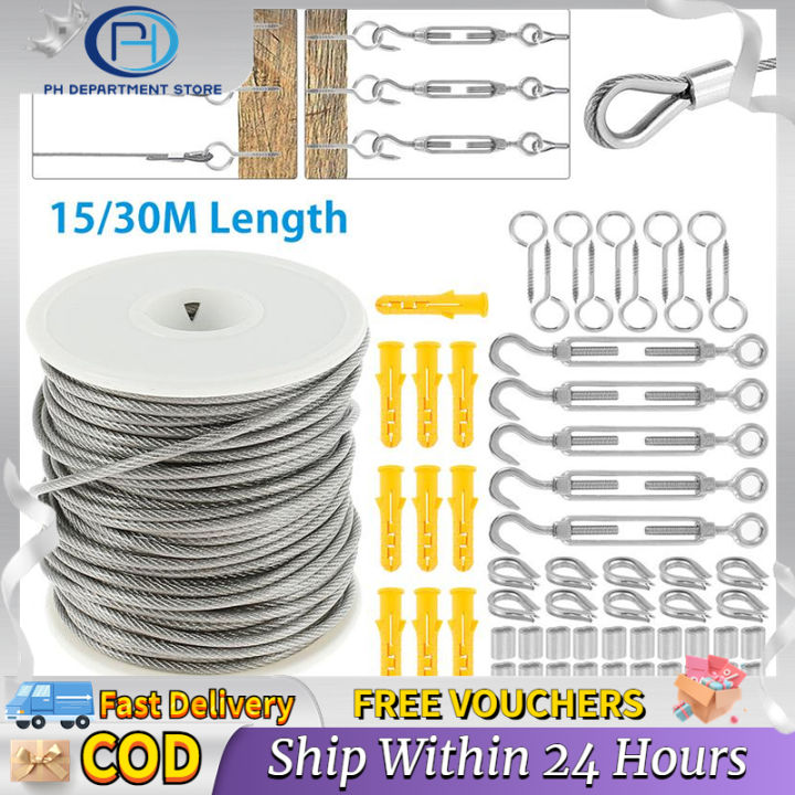 Cable Railing Kit PVC Coated Cable Rope PVC Coated 304 Stainless Steel ...