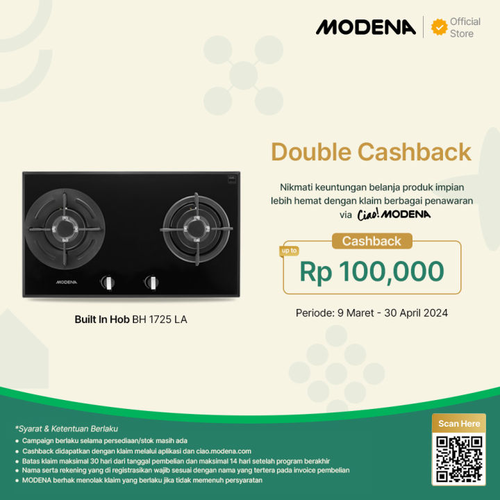 MODENA Built In Gas Hob Kompor Tanam Gas - BH 1725 LA | Lazada Indonesia