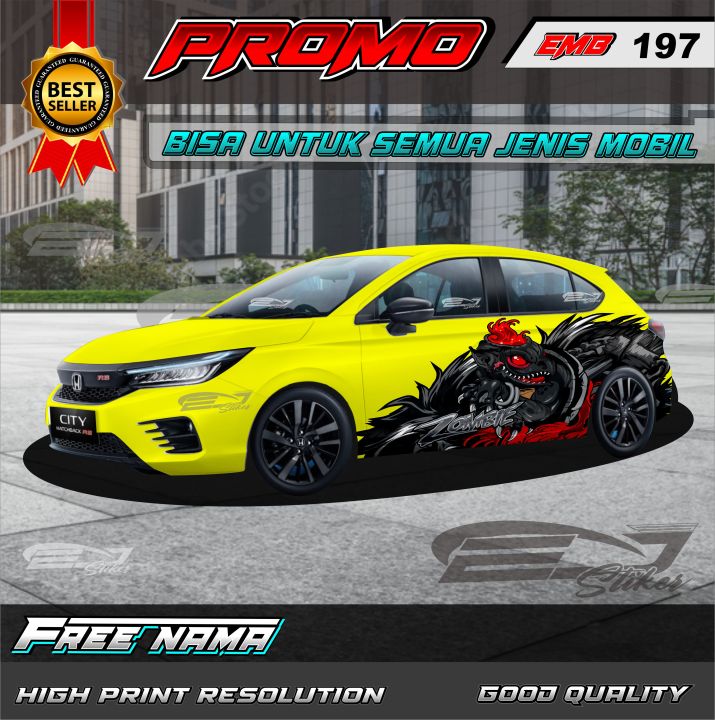 DESAIN DECAL SISI SAMPING MOBIL ERTIGA, JAZZ, BRIO, TERIOS-STIKER DECAL ...