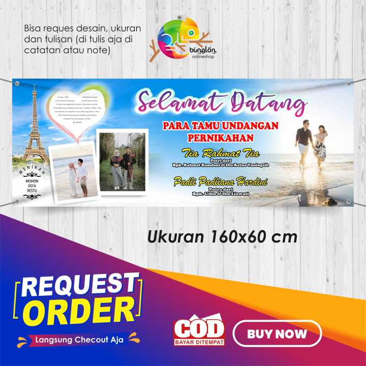 Spanduk Banner Selamat Datang Pernikahan Tamu Undangan Keren Murah
