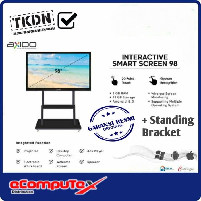 MONITOR LED AXIOO INTERACTIVE SMART SCREEN 98" SMART BOARD GEN 2 ...