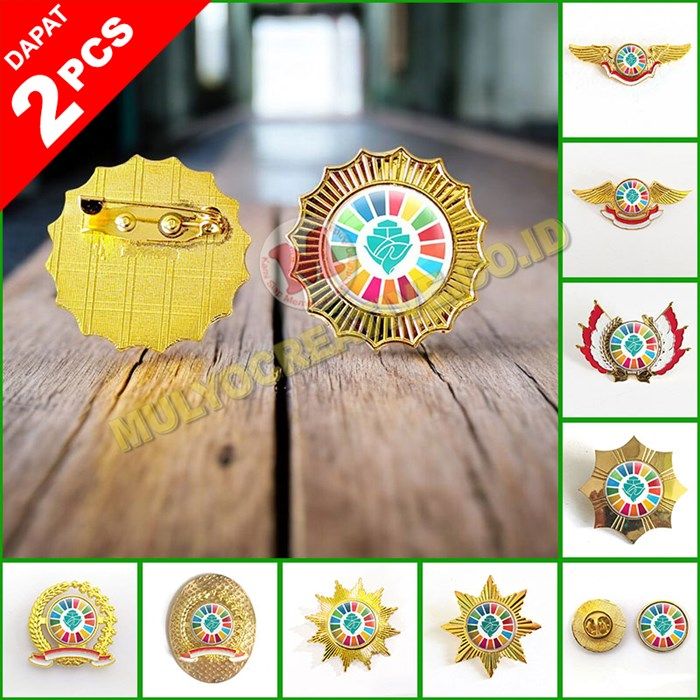 Pin SDGs Desa Pin Bros Wing Logo Kemendesa Pin Bros SDGs Kemendesa / 2pcs | Lazada Indonesia