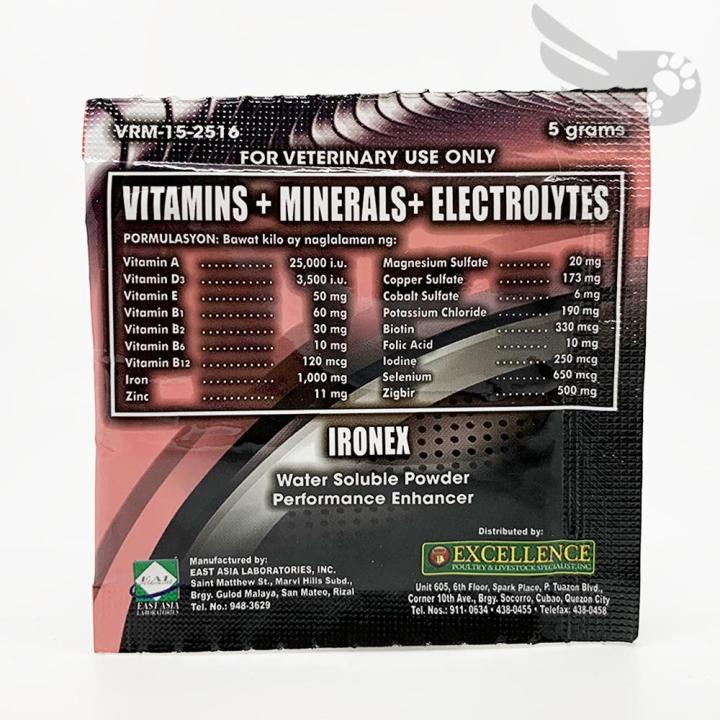 Ironex 5g - sold per 12 sachets - Excellence - For Animals - Chicken ...