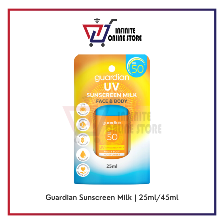 Guardian Face & Body Uv Sunscreen Milk SPF50 (25ml / 45ml) | Lazada