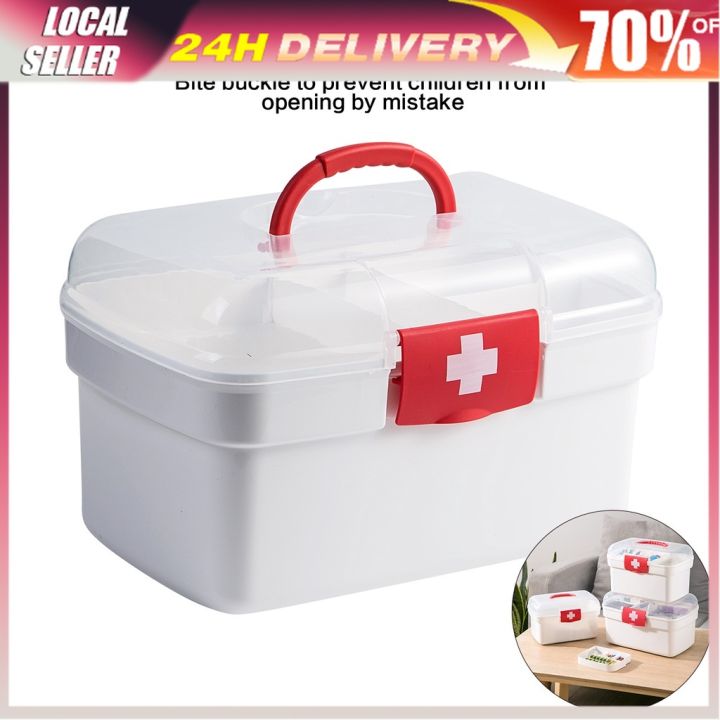 Large First Aid Kit Storage Box Portable Multi Purpose Storage Box 2 ...