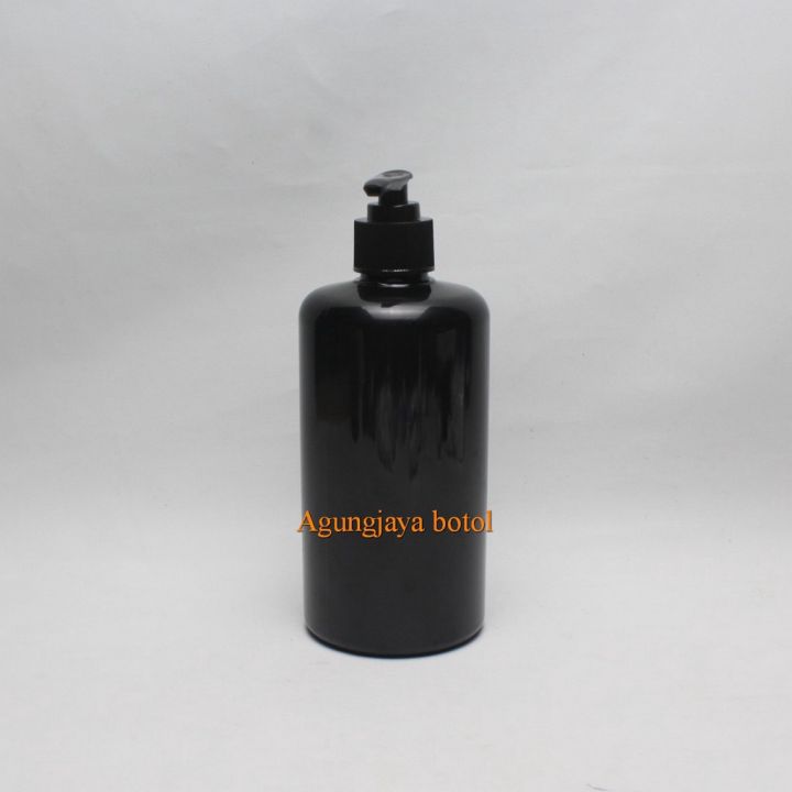Botol Pet 500 Ml Handsoap Hitam Tutup Pump Lotion Neck 28 / Botol Plastik / Botol Tutup Pump ...