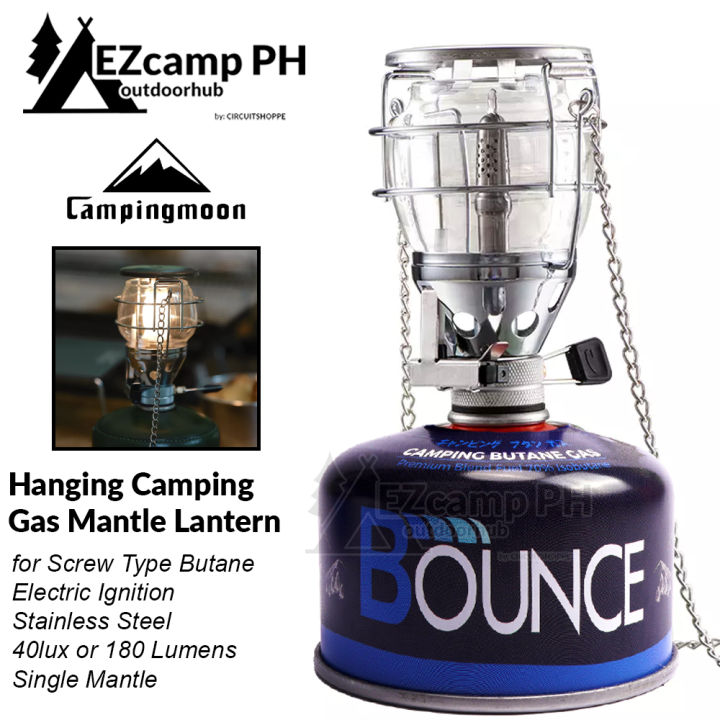 CAMPINGMOON T-4 Hanging Single Mantle Gas Butane Lantern Lamp Camping ...