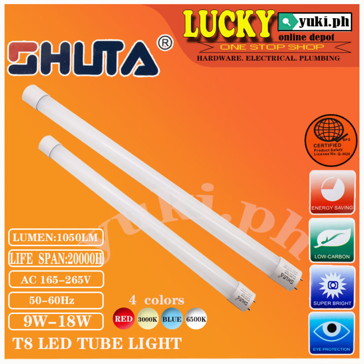 SHUTA T8 LED TUBE LIGHT ( STLS05-T8-9W / STLS05-T8-18W ) BLUE/RED/3000K ...