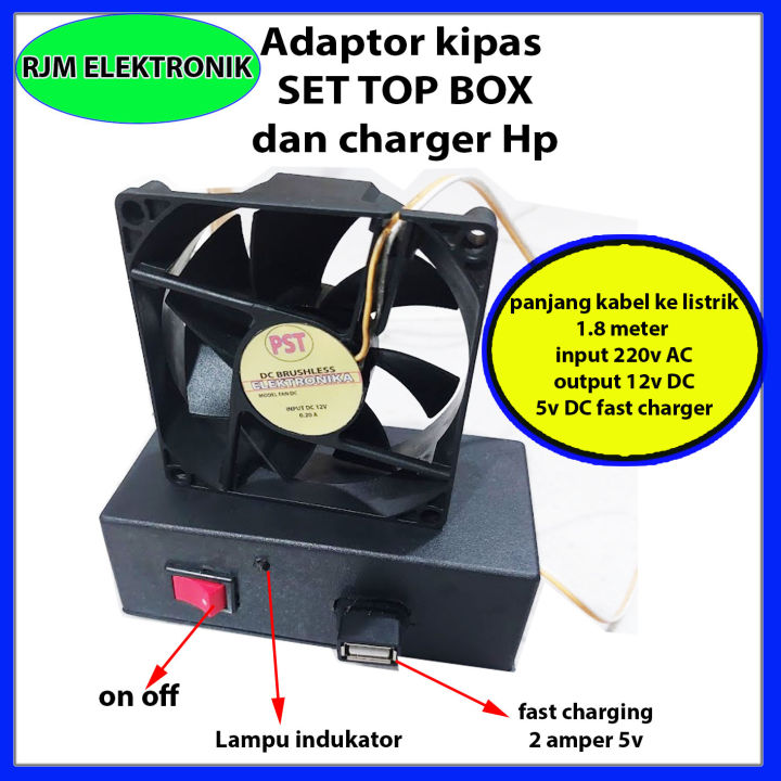 Kipas pendingin set top box plus charger hp | Lazada Indonesia