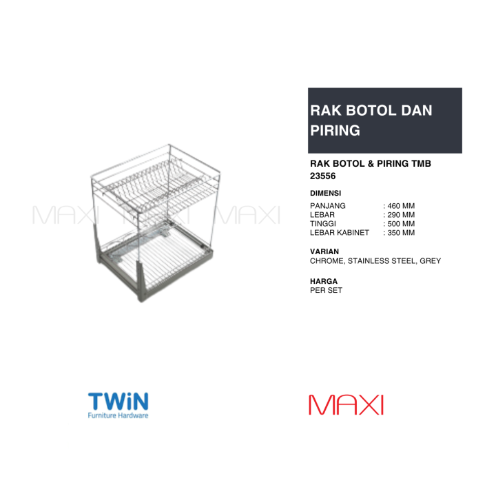 TWiN Rak Botol Dan Piring 2 Susun TMB 24056 - 23056 SS | Lazada Indonesia