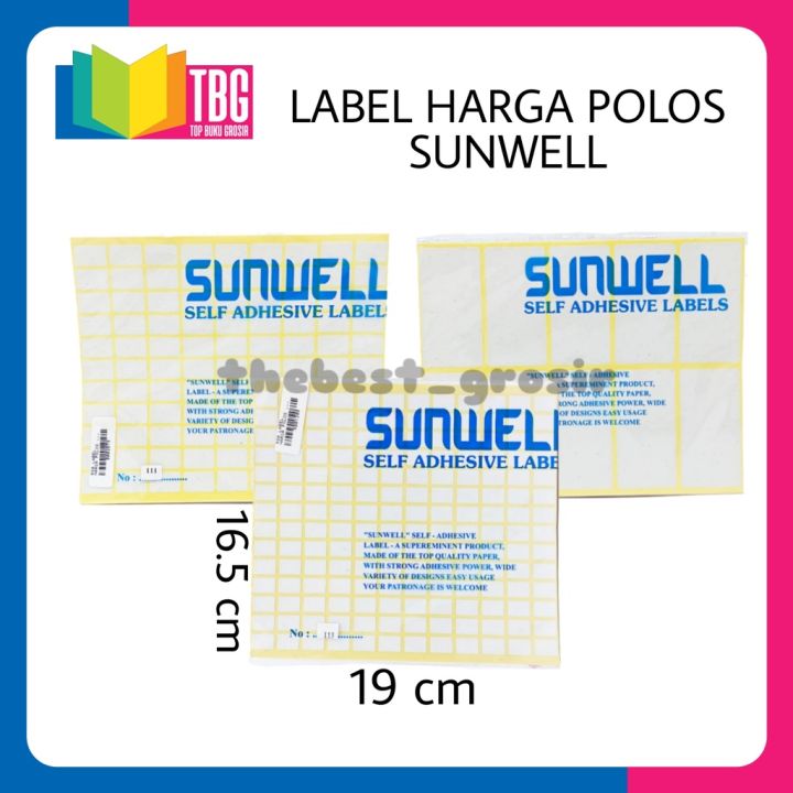 1 PACK KECIL (7 LEMBAR) LABEL POLOS SUNWELL / STICKER LABEL / SELF ...