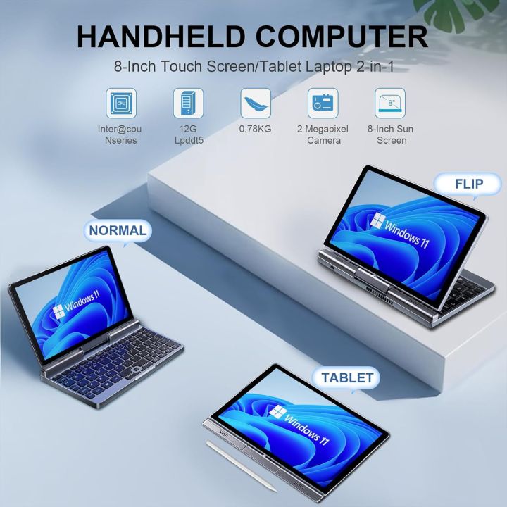 8 inch laptop HD touchscreen portable 2-in-1 small comp | Lazada PH