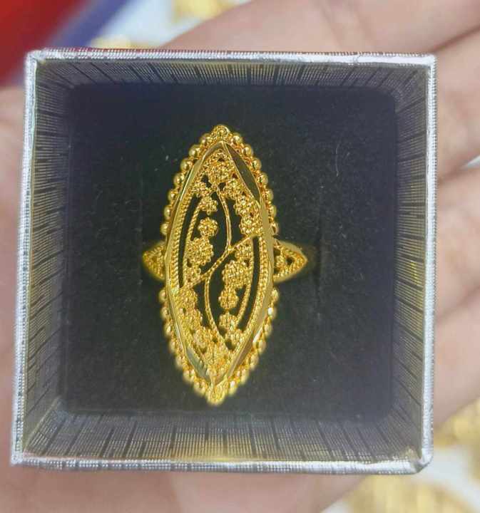 24K SAUDI GOLD RING PURE REAL LIFETIME USE NON FADED | Lazada PH