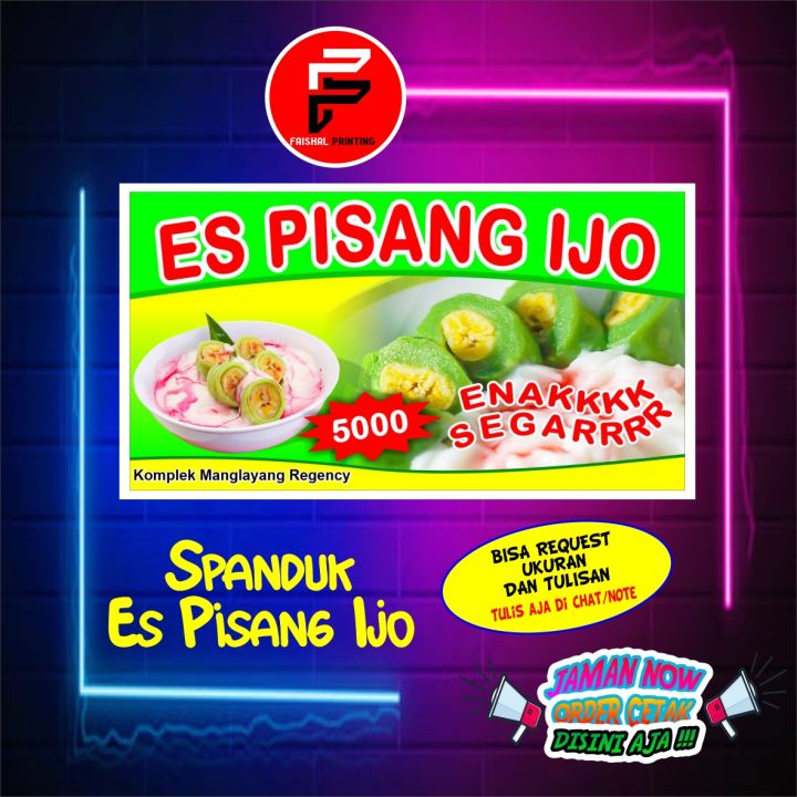 Spanduk Es Pisang Ijo / Banner Es Pisang Hijau / Banner Minuman ...