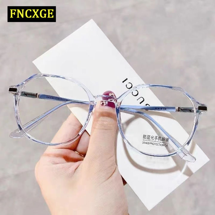 FNCXGE 0.0 ถึง -6.0 ค่าสายตา กรอบรูป แว่นสายตาสั้น ป้องกันแสงสีฟ้า หลายเหลี่ยม สไตล์เกาหลี ...